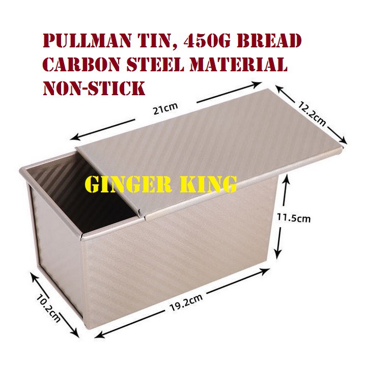 Free Brush TOAST Box, Bread Loaf Pan PULLMAN TIN WITH LID, 450g | Shopee Philippines