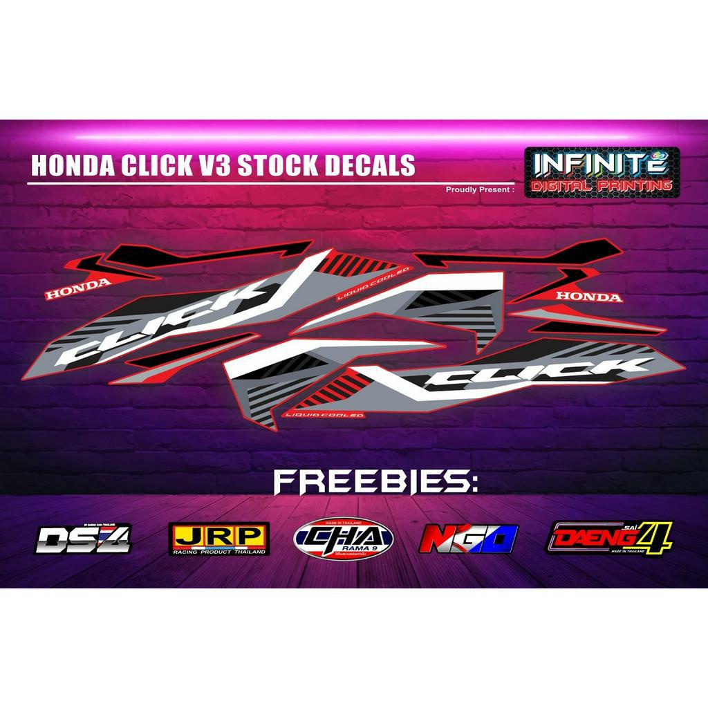 Honda Click 125i v3 stock decals sticker 2023 model | Shopee Philippines