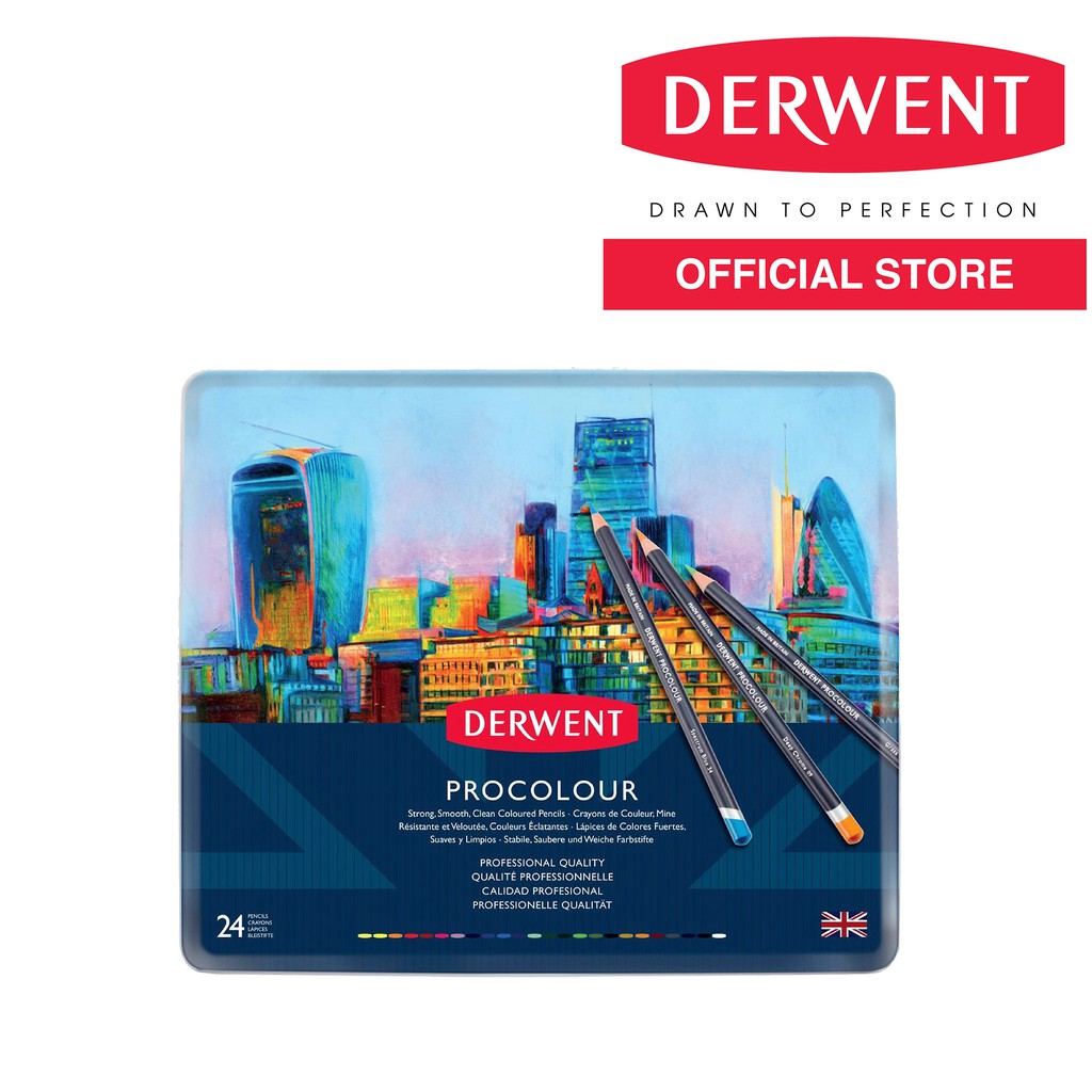 DERWENT Procolour Coloured Pencils 24 Colors (2302506) | Shopee Philippines