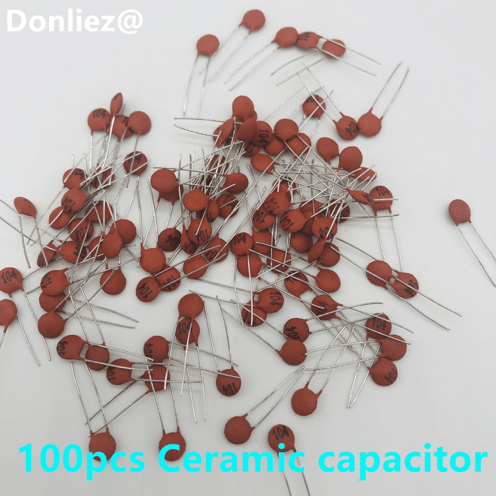 100pcs Ceramic capacitor 104 0.1uF 100NF 50V 30PF 103 0.01UF 22P 102 ...