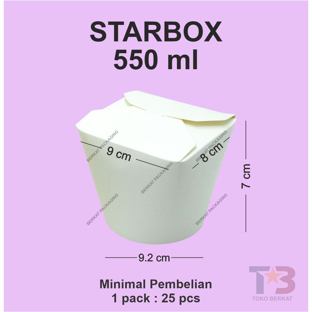 Starbox 550ml Starpack / Rice Box 550ml / Paper Bowl / Soup Cup / Rice ...
