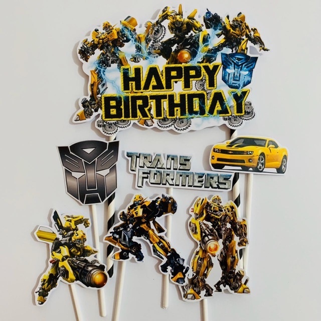 Transformer Bumblebee Birthday Cake Topper / Birthday Cake Decoration ...