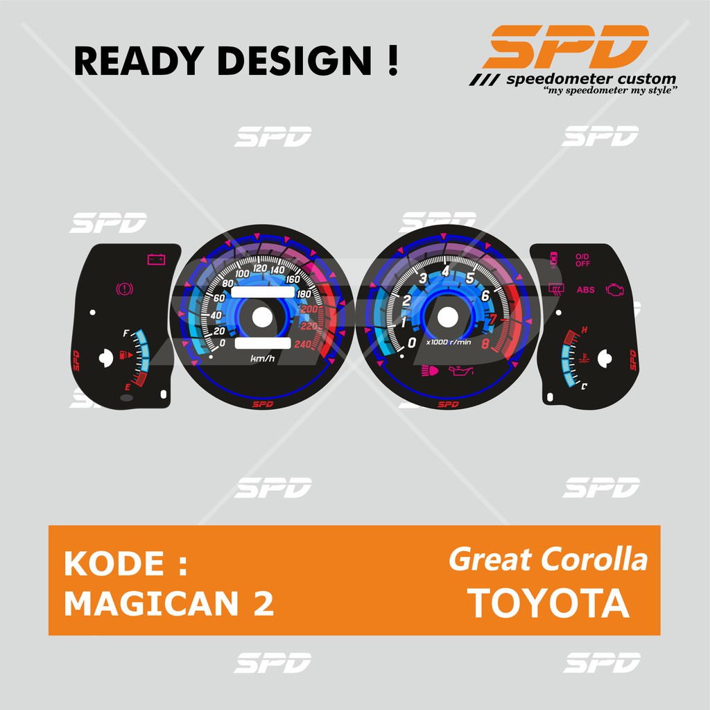 Toyota GREAT COROLLA CUSTOM SPEEDOMETER PANEL - SPD SPEEDOMETER ...