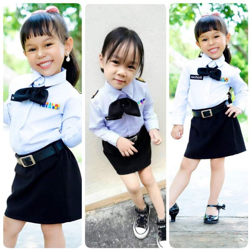 (AY) Female Navy Uniform Occupation Uniform Kids Children | Shopee ...