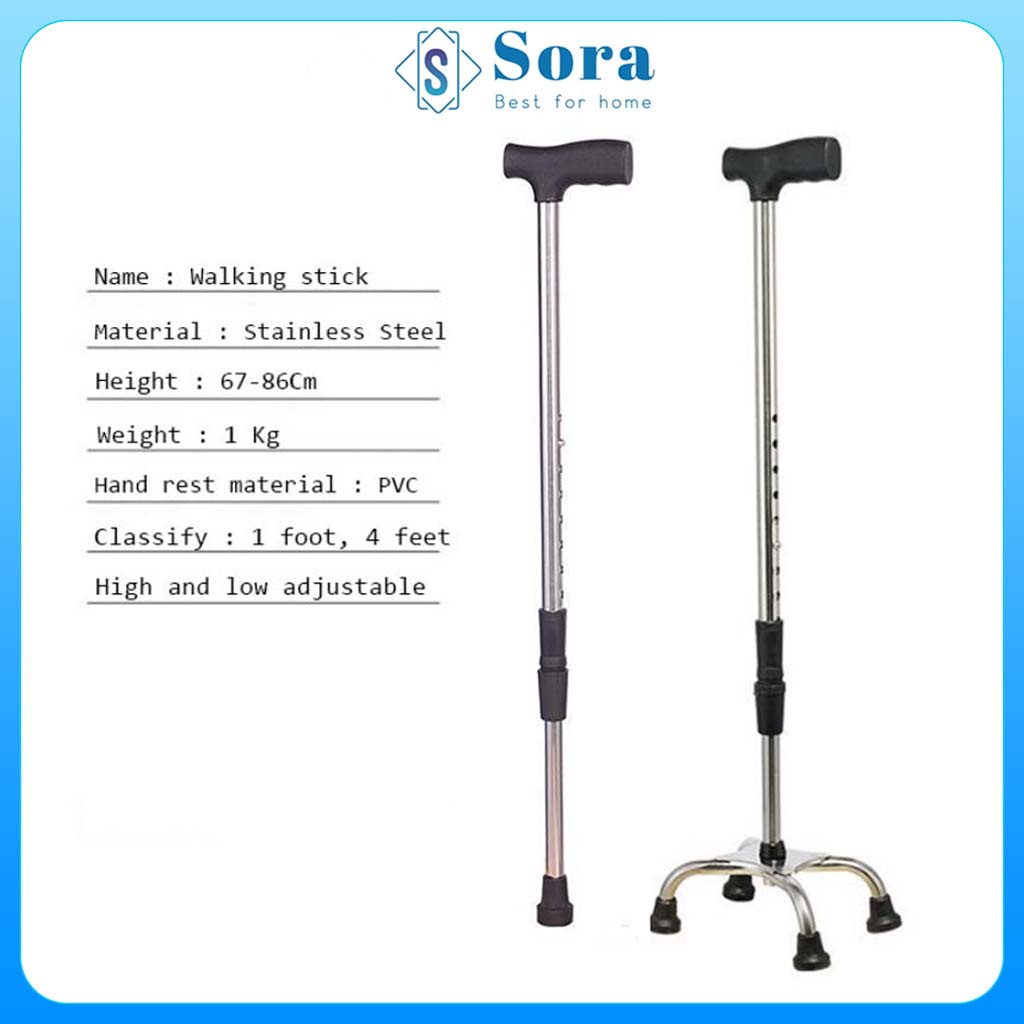 Quad Cane Adult Heavy Duty Tungkod Quadcane Sora Shop Stainless steel Trusty Cane for Elders ...