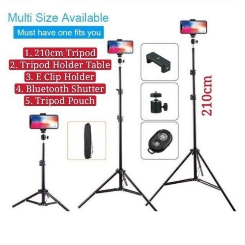 210cm Tripod Ring Light Stand Tripod Set Combo all in one you need ...