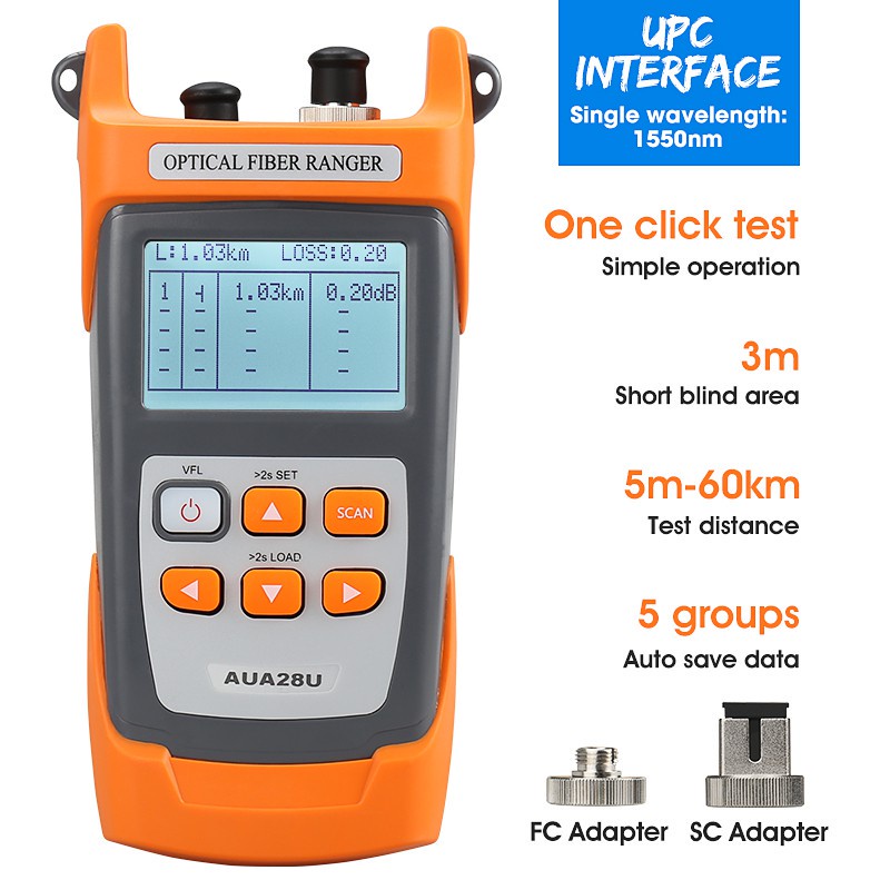 Mini OTDR Fiber Optic Reflectometer VFL OLS OPM Event Map 24dB 100km ...