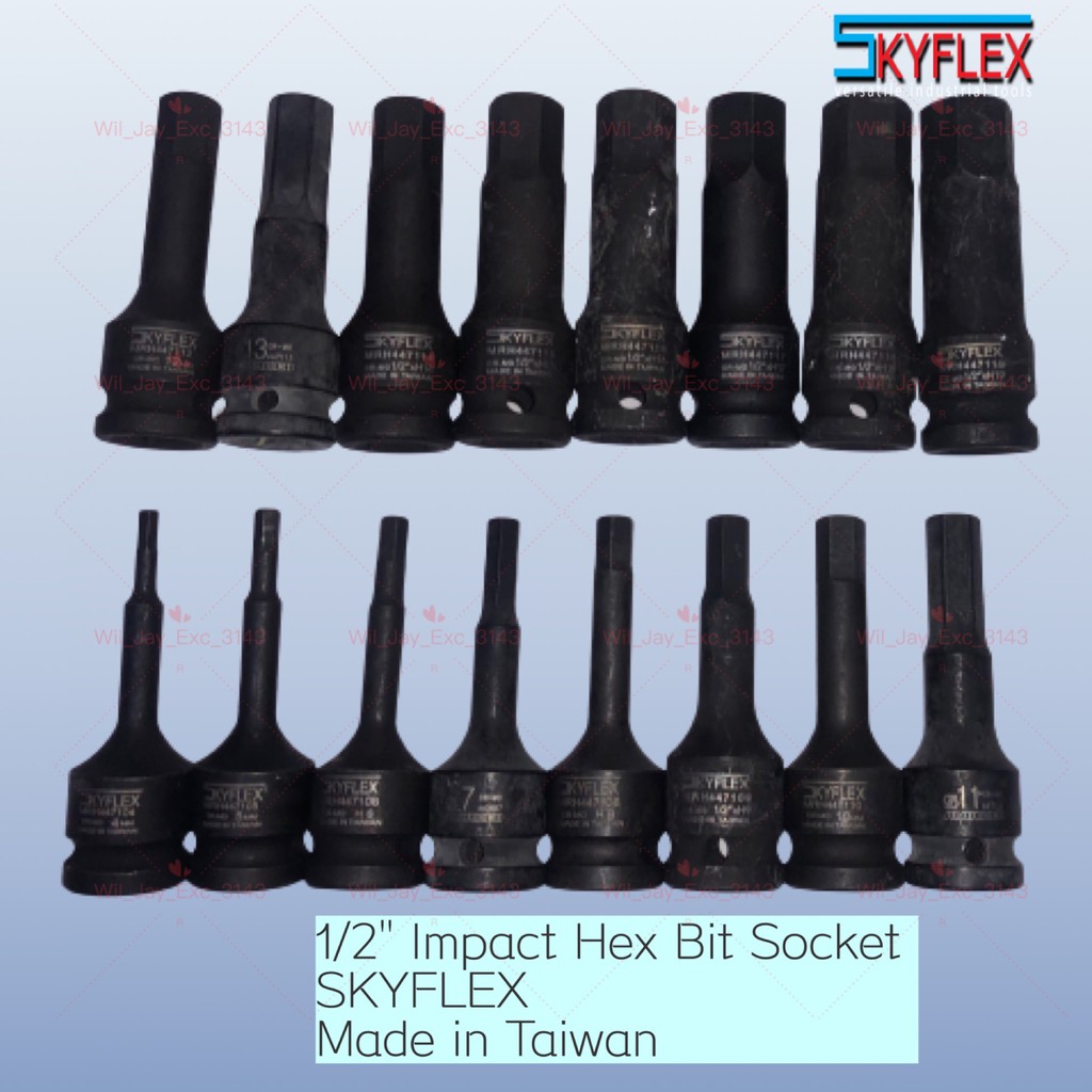 SKYFLEX MRH447 1/2" IMPACT HEX BIT SOCKET. ALLEN KEY SOCKET SINGLE SIZE ...