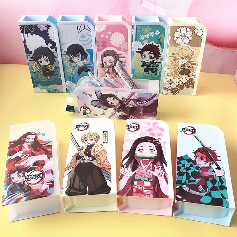 Demon Slayer Kimetsu No Yaiba Large Capacity Desk Pen Holder Pencil ...