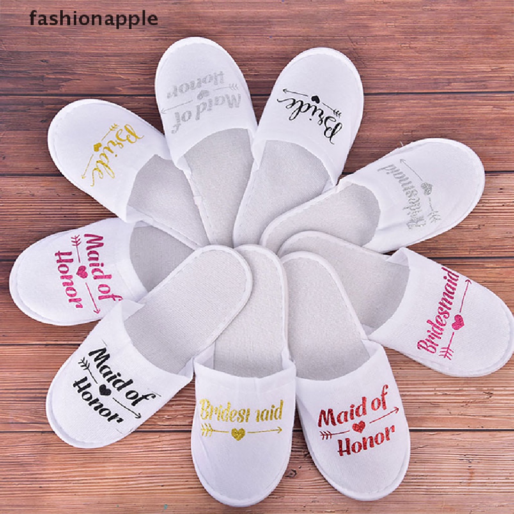 FAPH 1Pair Bride Wedding Decoration Bridesmaid Party Slippers Ladies ...