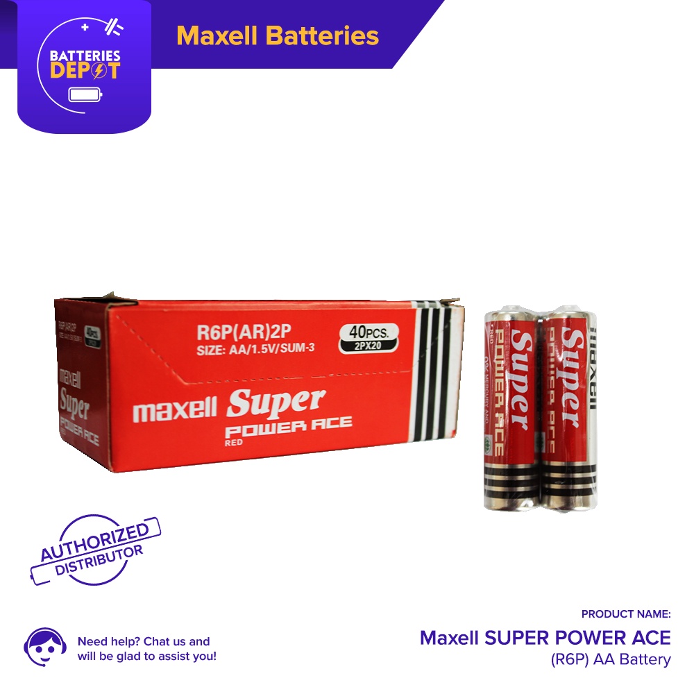 Maxell Super Power Ace AA (40pcs/box) | Shopee Philippines