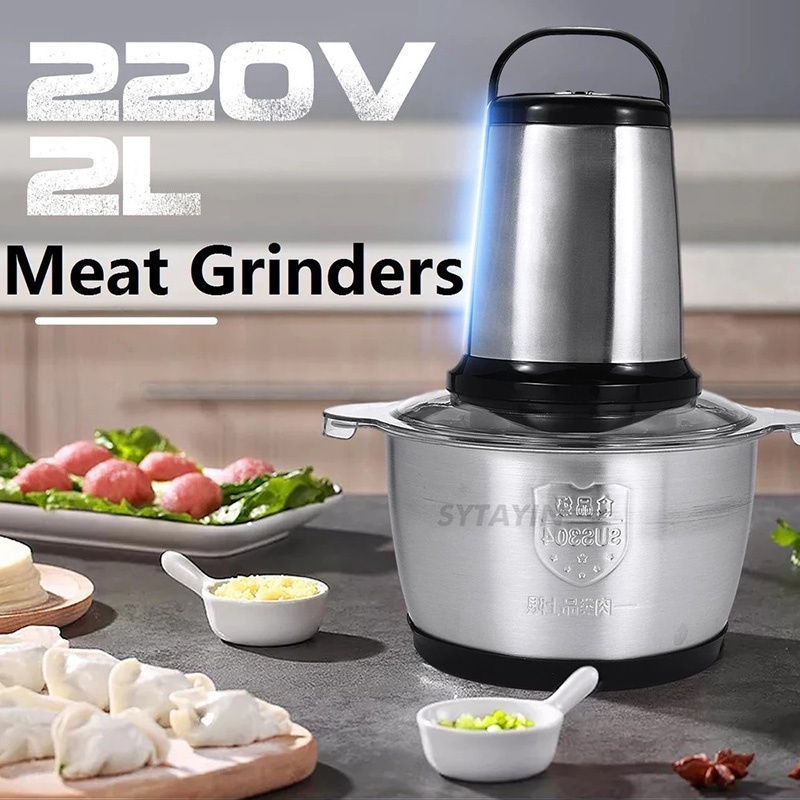 304 2L Electric Meat Grinder Mincer Food Chopper Stainless Steel Food ...