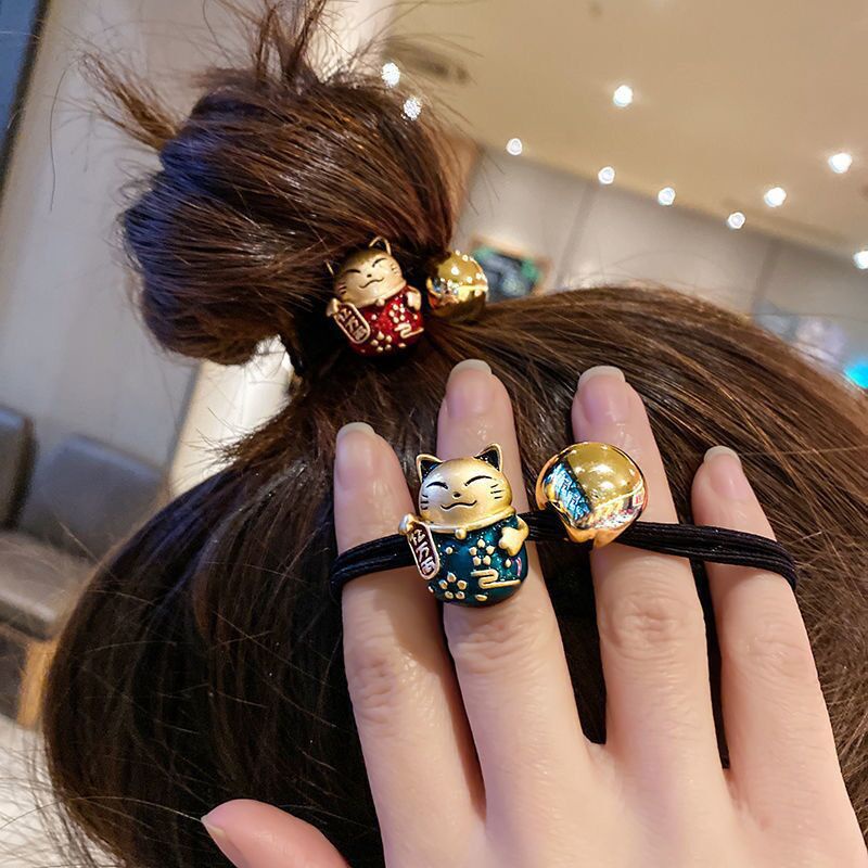 Ready Stock Hair Band Japanese Lucky Cat Getah Rambut Rubber Band ...