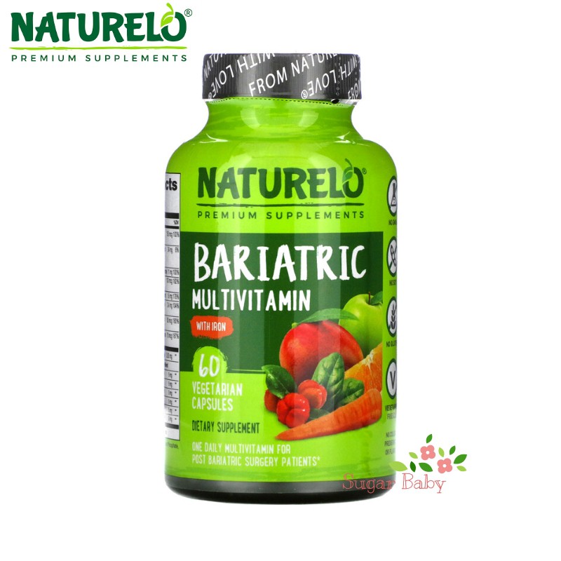 NATURELO Bariatric Multivitamin with Iron 60 Vegetarian Capsules ...
