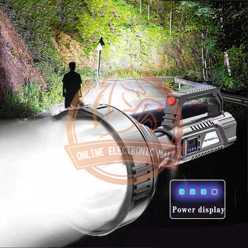 BZ Searchlight Spotlight Big Beam LongRange Flashlight USB Rechargeable ...