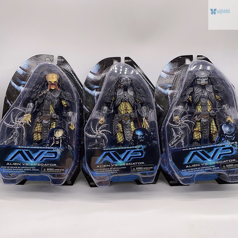 NECA AVP Alien and Predator Masked Scar Predator Celtic Chopper Scar ...