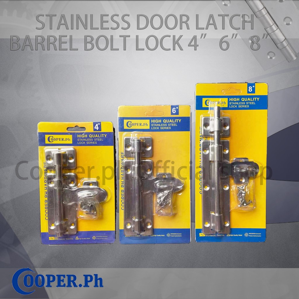 Cooper.ph CP-08-13,14,15 stainless door latch barrel bolt lock sliding ...