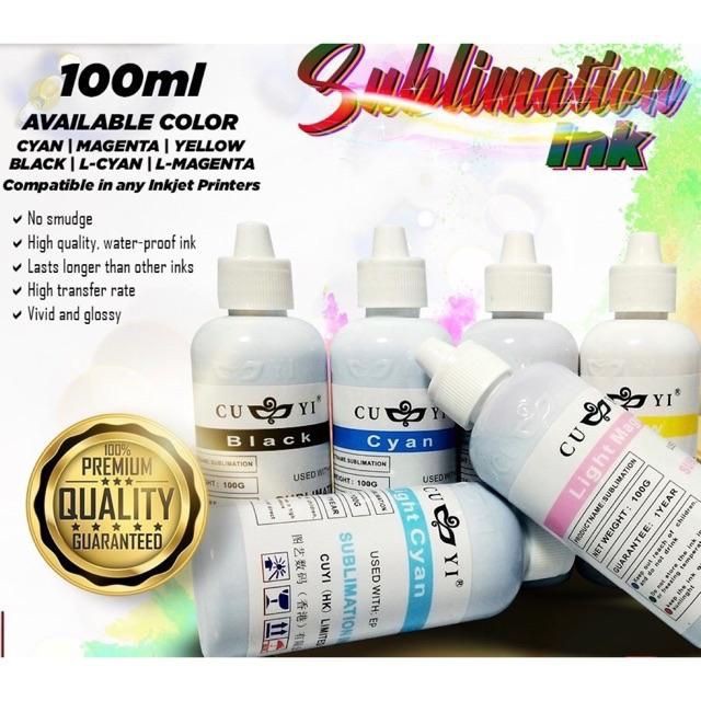 CUYI SUBLIMATION INK FOR INKJET PRINTER (100ML) | Shopee Philippines