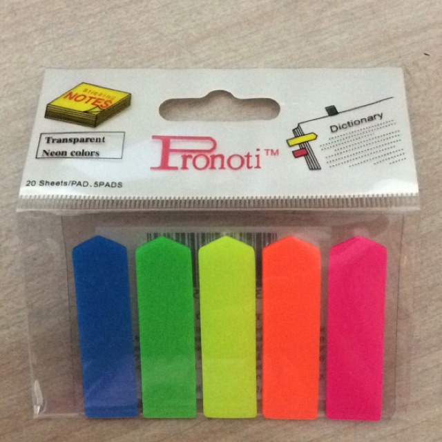 Pronoti plastic 5-color note paper 45502 | Shopee Philippines