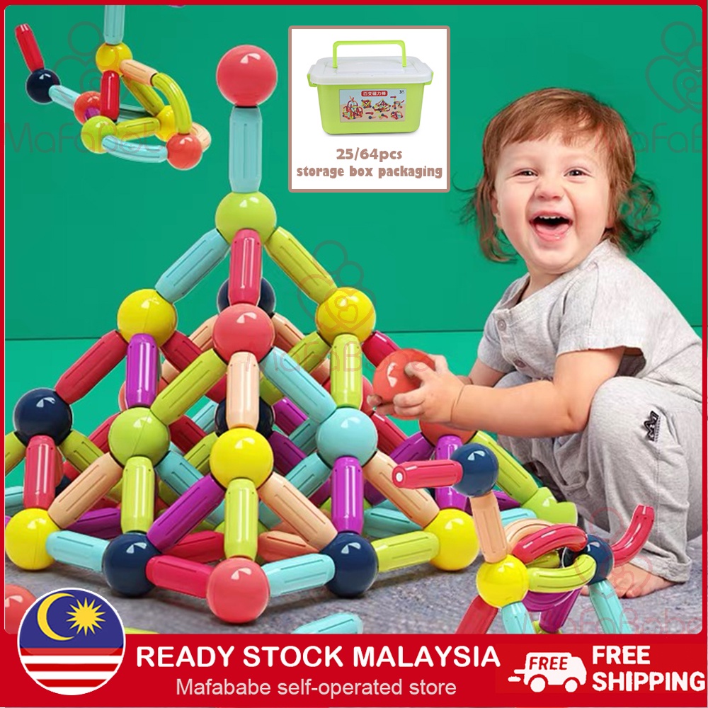 Mafababe Kids Magnetic Stick Balls Building Toy Blocks High Quality 3D ...
