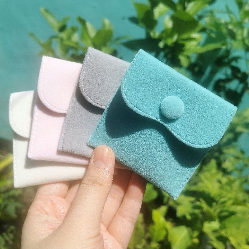Velvet Flannel Envelope Snap Button Jewelry Pouch (7*7cm) | Shopee ...