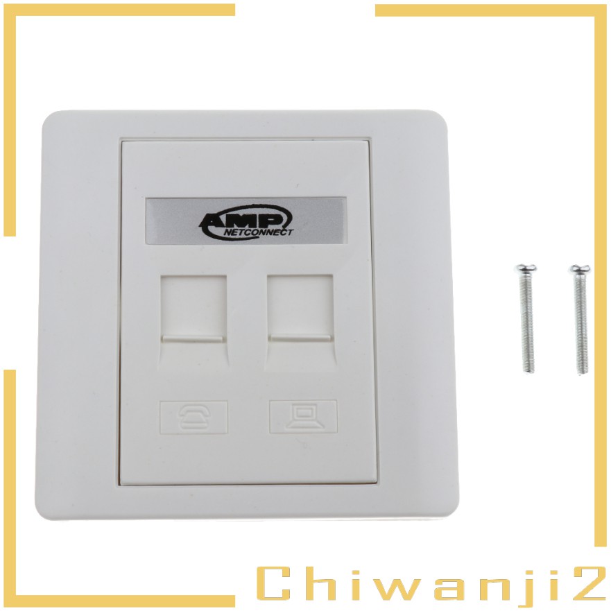 [CHIWANJI2] 2 Port Wall Outlet Face Plate 1 Way RJ45/RJ11 Network ...