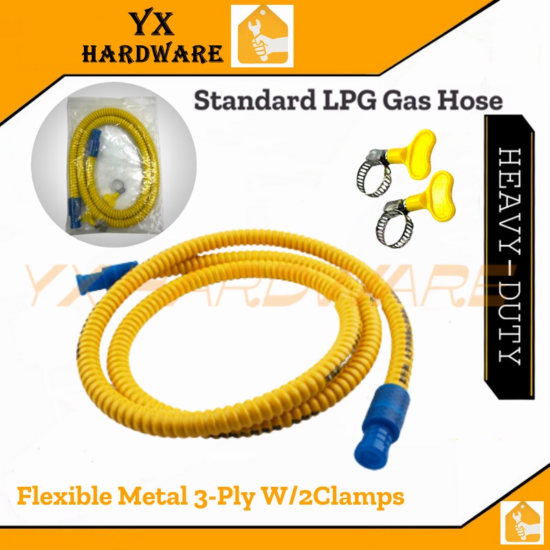 Heavy Duty Standard LPG Gas Stove Hose Flexible Metal 3-Ply Rubber Gas ...