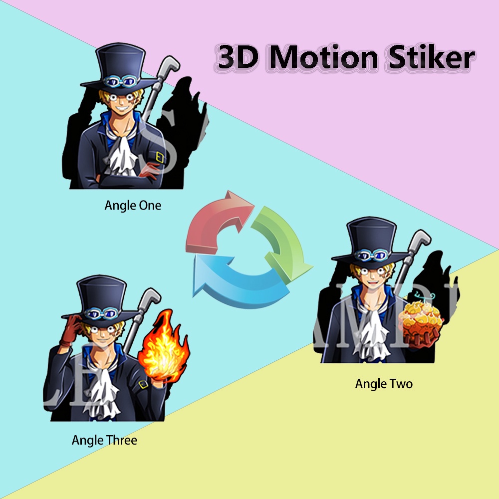 Sabo One Piece Anime 3D Motion Car Stickers Self-adhesive Stickers ...