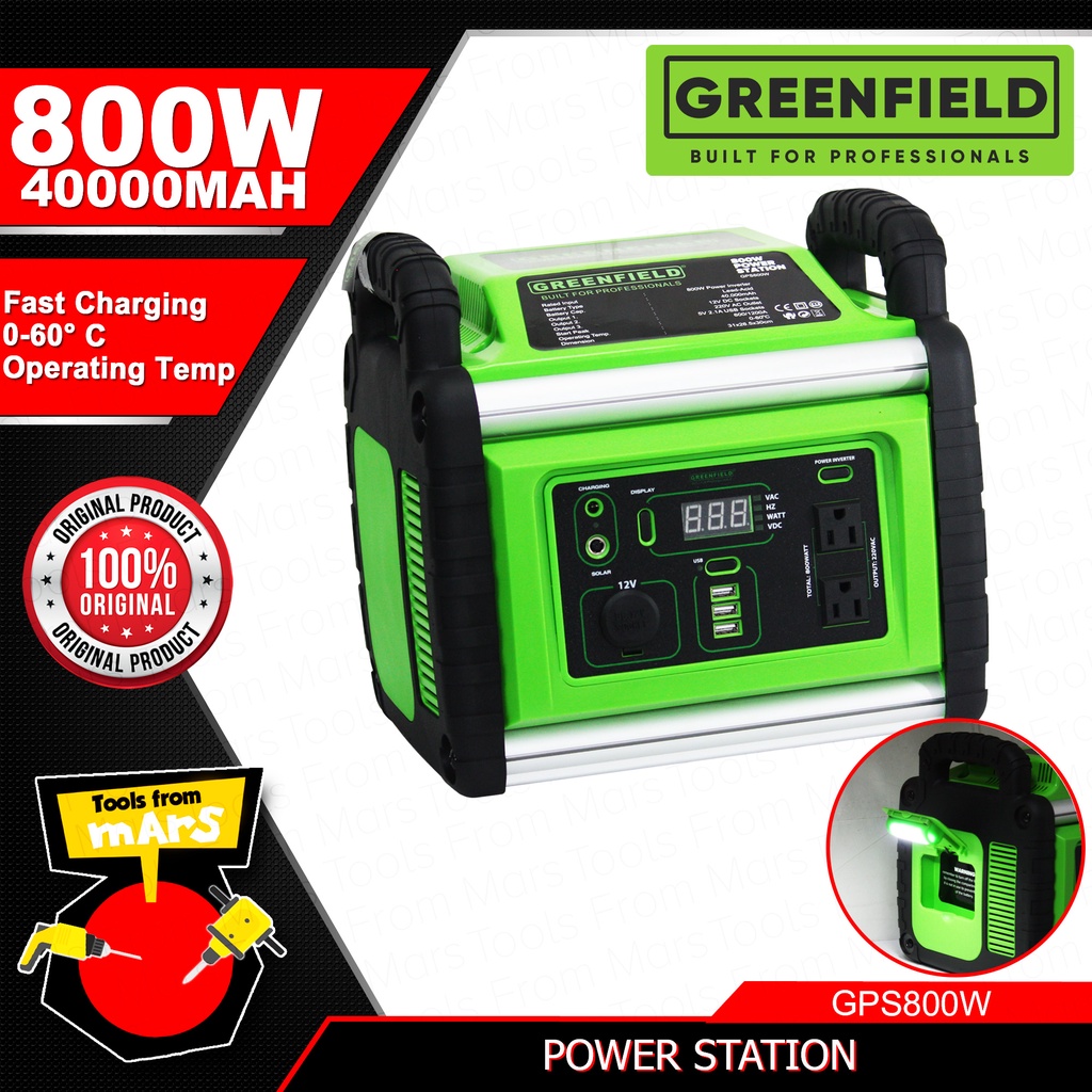 GREENFIELD Portable Power Station Inverter Supply Powerbank Generator ...