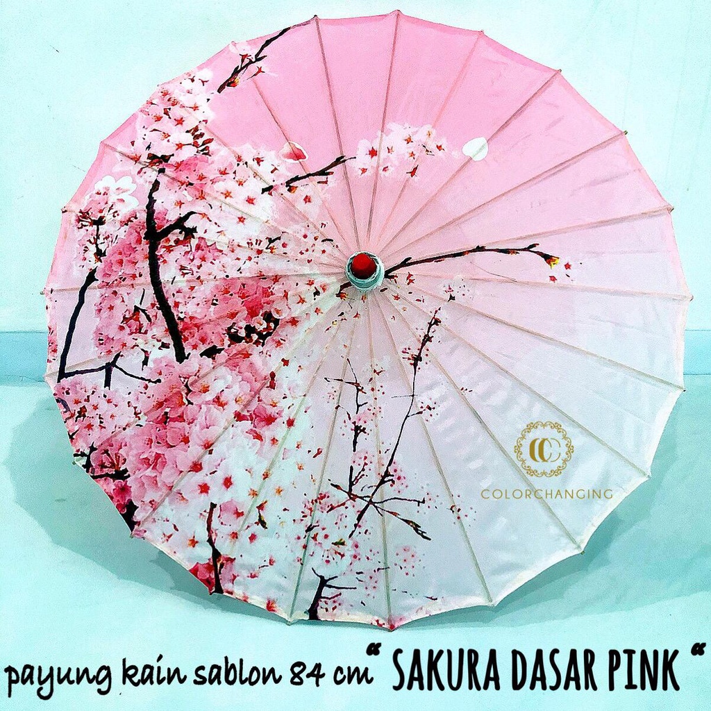 Large Screen Printing Umbrella 84 cm outdoor Sakura Base Pink Japanese ...