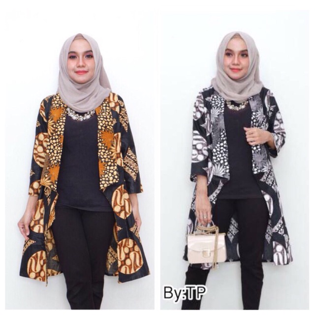 Outer/cardi Tille BOLA/LONG CARDIGAN BATIK SOGAN/VEST BATIK VEST CARDI ...