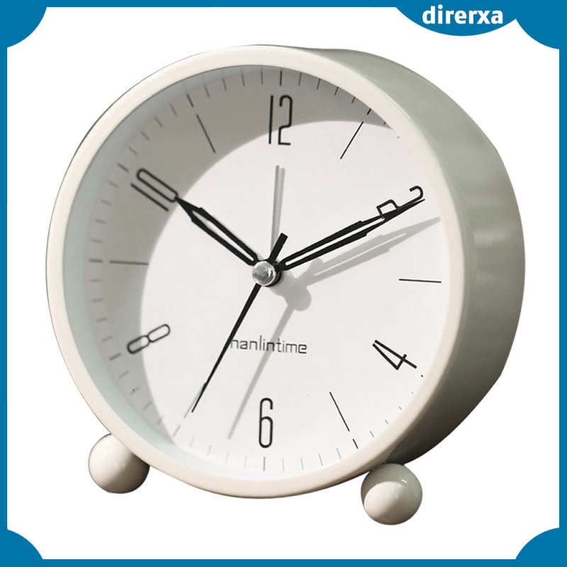 4inch Round Non-ticking European Analog Alarm Clock with Backlight ...