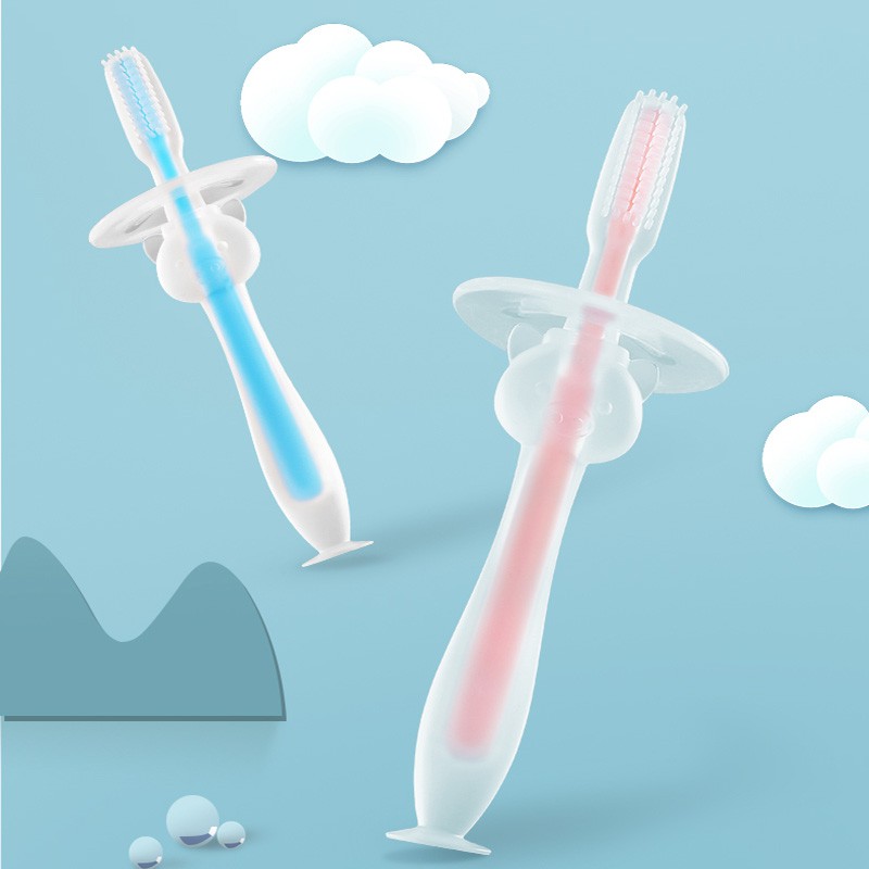 Baby Soft Silicon Chewable Toothbrush Infant Kids Rubber Teeth Massager ...