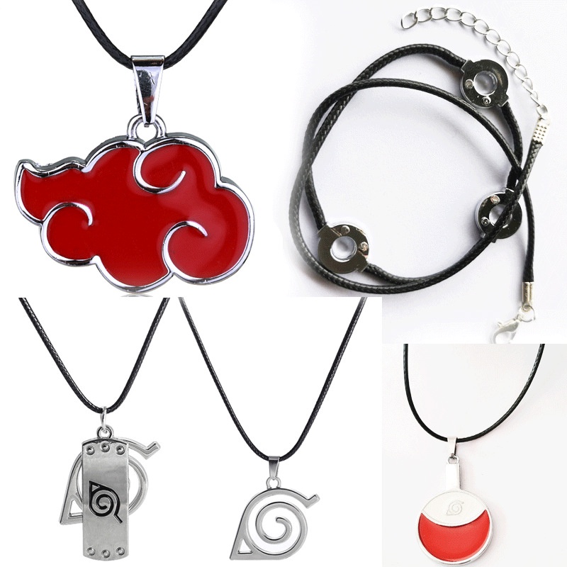 Naruto Necklace Anime Naruto Konoha Village Forehead and Logo Necklace ...