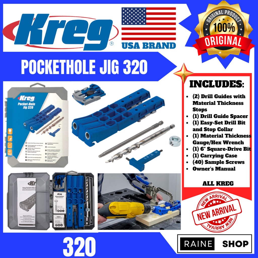 Original Kreg 320 Pocket Hole Jig Kit | Shopee Philippines