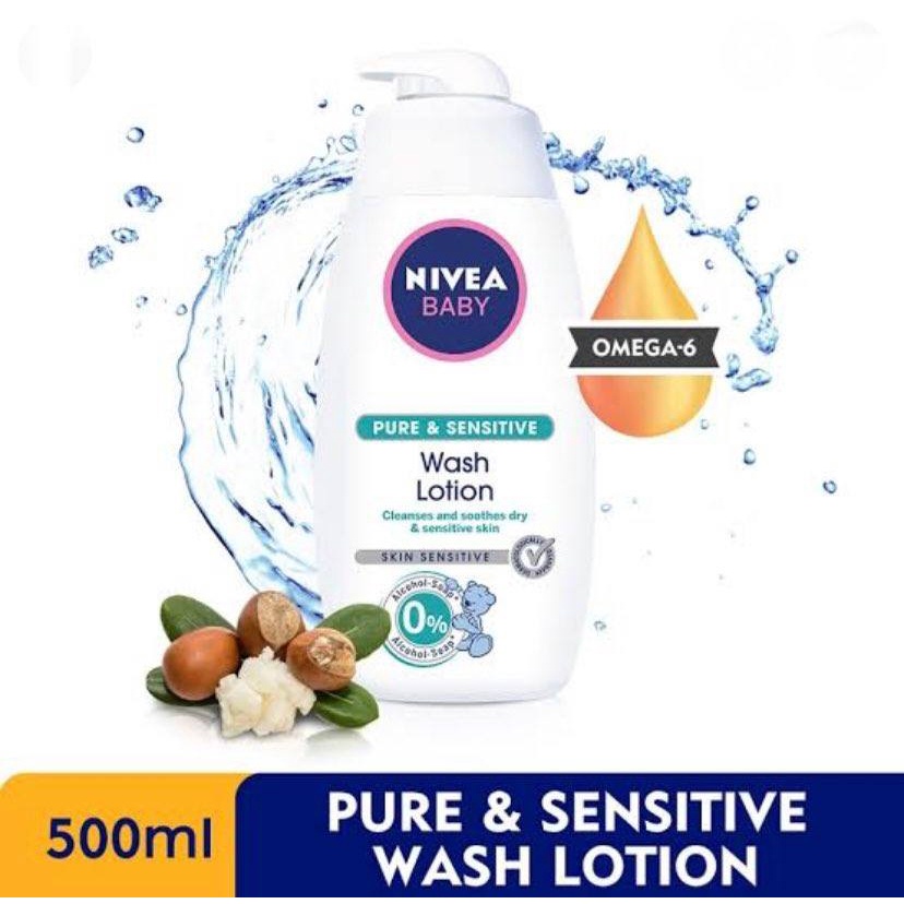 Nivea Baby Pure & Sensitive Wash Lotion 500ml | Shopee Philippines
