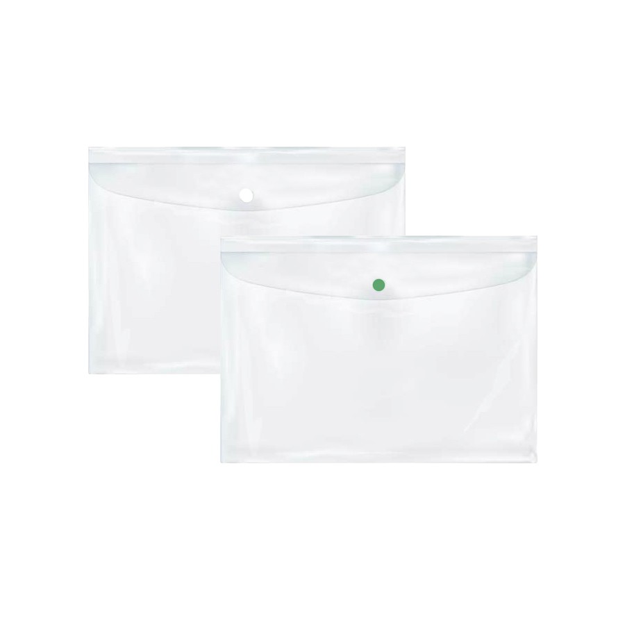 Plastic Envelope Button Transparent/Clear Short Flat/ per Piece ...