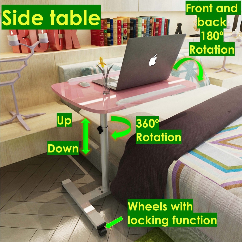 Computer Desk Side table Bedside table bed with multi-function table folding movable lifting ...