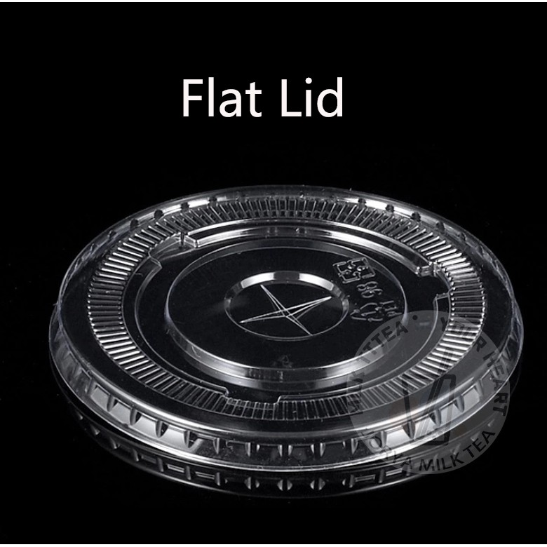 100pcs 90/95mm Cup Lid PET Lid For Milk Tea Cup Dome Lid Flat Lid Semi ...
