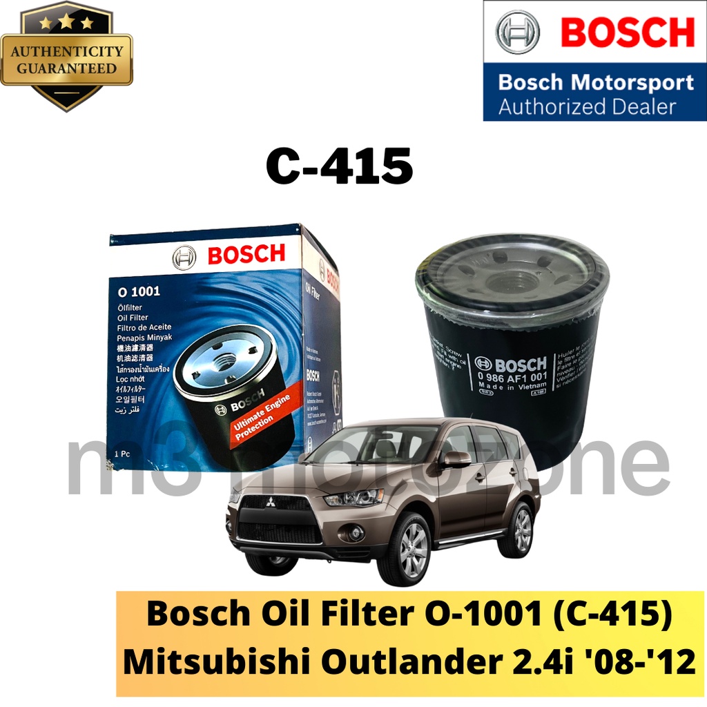 Bosch Oil Filter O-1001 (C-415) for Mitsubishi Outlander 2.4i 2008-2012 ...