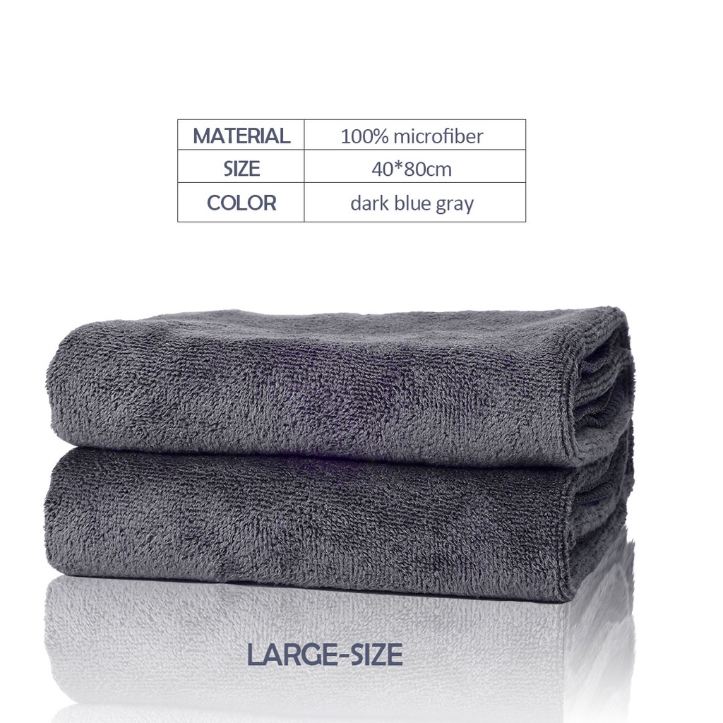 Grey Towel Microfiber Fabric 40x80 cm/ 35x 75cm for Salon Bath Use Hair ...