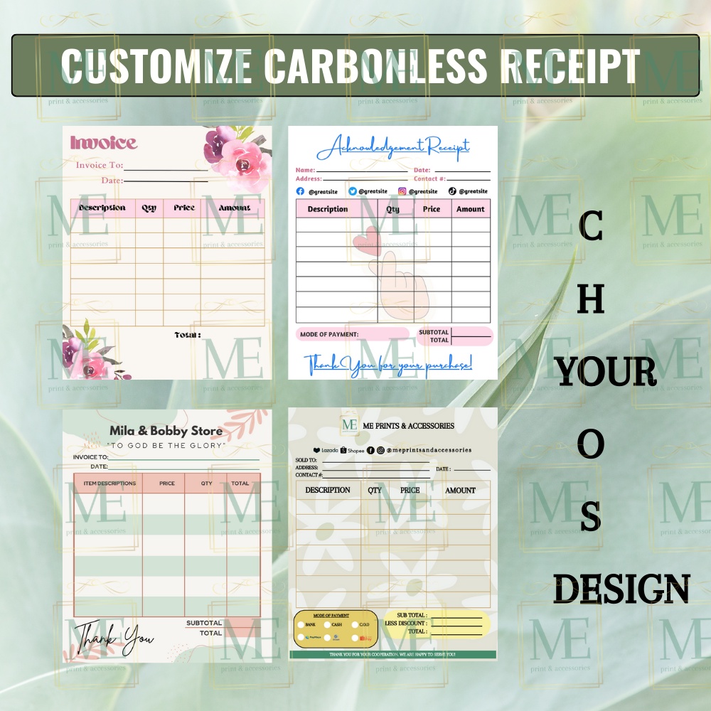Customized Business Receipt Paper and Personalized Receipt | no ...