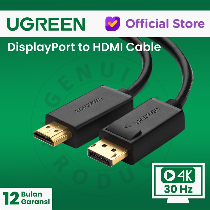Ugreen DisplayPort (DP) to HDMI Cable 1 meter - DP101 | Shopee Philippines