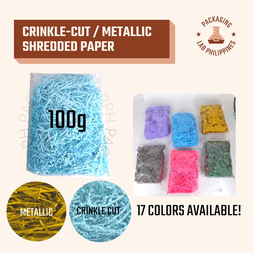 100g Crinkle-Cut & Metallic Shredded Paper Paper Fillers for Gift Boxes ...