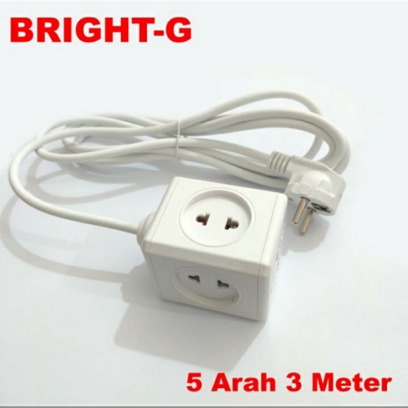 5 way multi-purpose plug + BRIGHT-G 3 Meter cable | Shopee Philippines