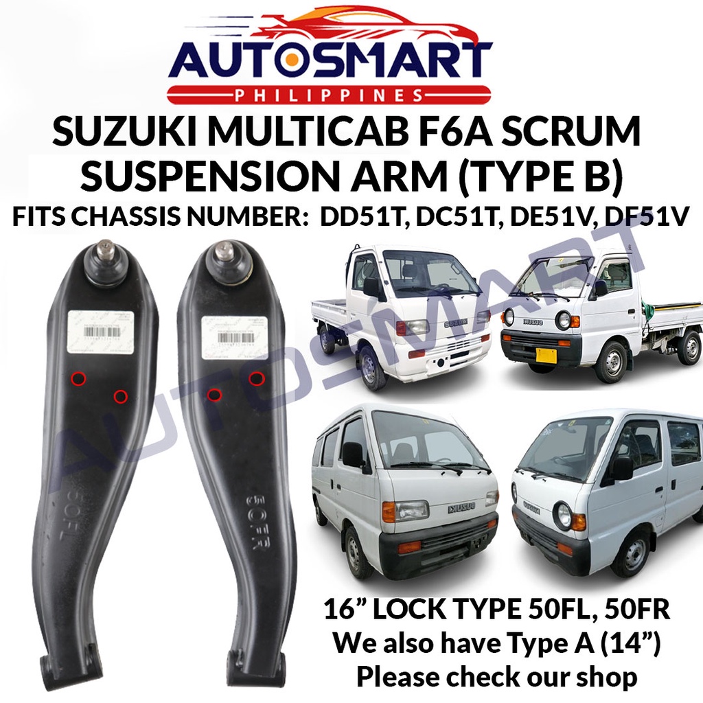 Suzuki Multicab F6A Scrum Suspension Arm 16" (Type B) | Shopee Philippines