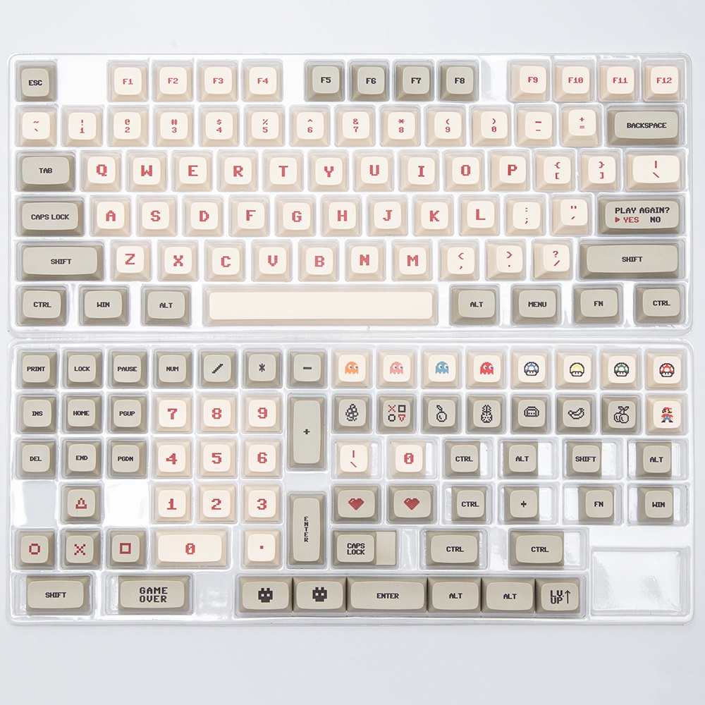 Retro Mario Red and White Keycaps XDA profile PBT 129 Keys Suitable for ...