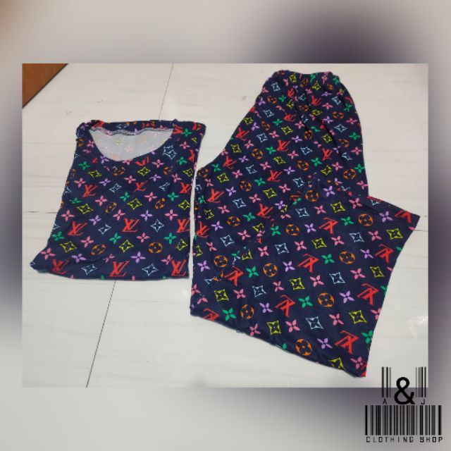 LV Print Terno Pajama ( FOR ADULT ) | Shopee Philippines