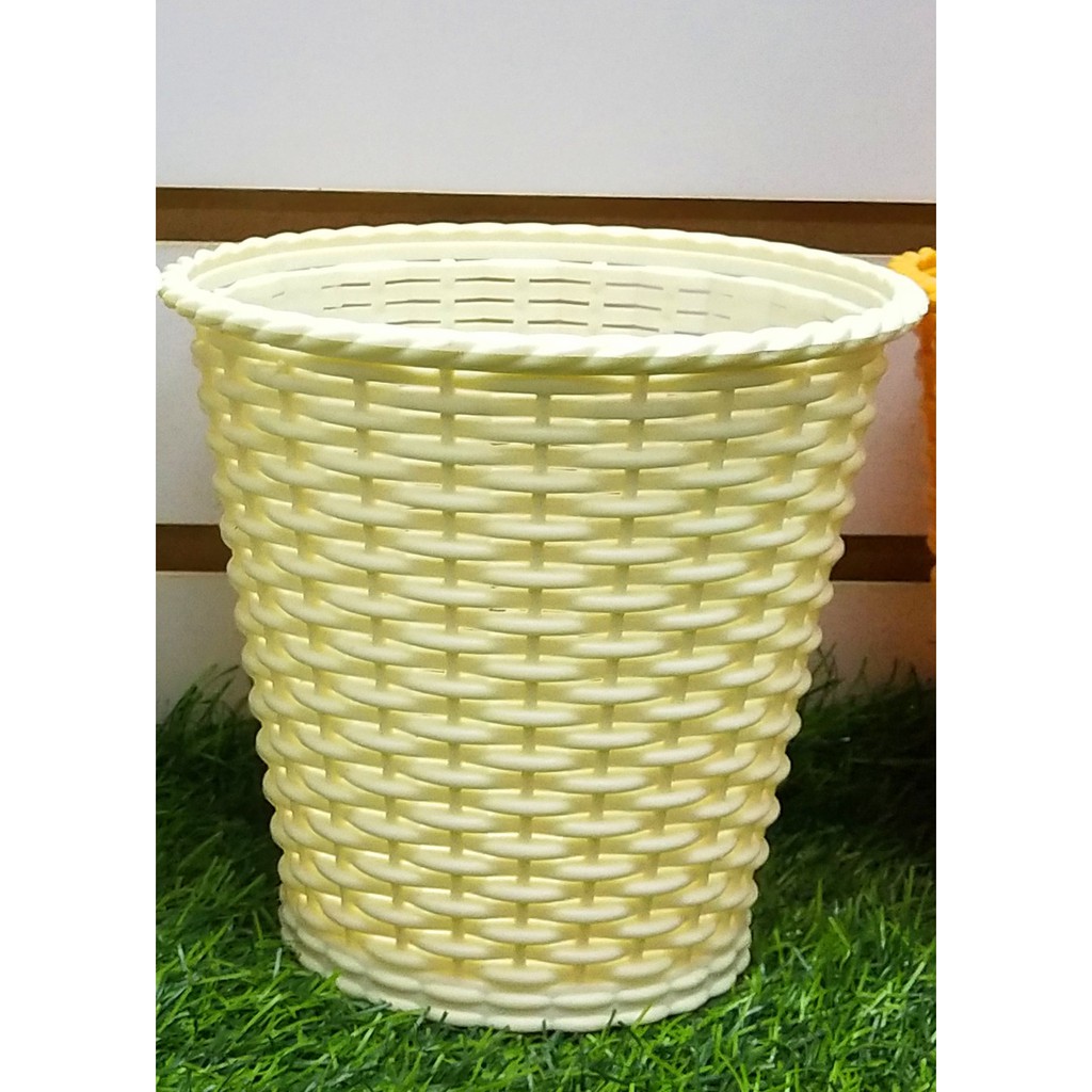 Imitation rattan flower basket plastic flower pot thickened balcony ...
