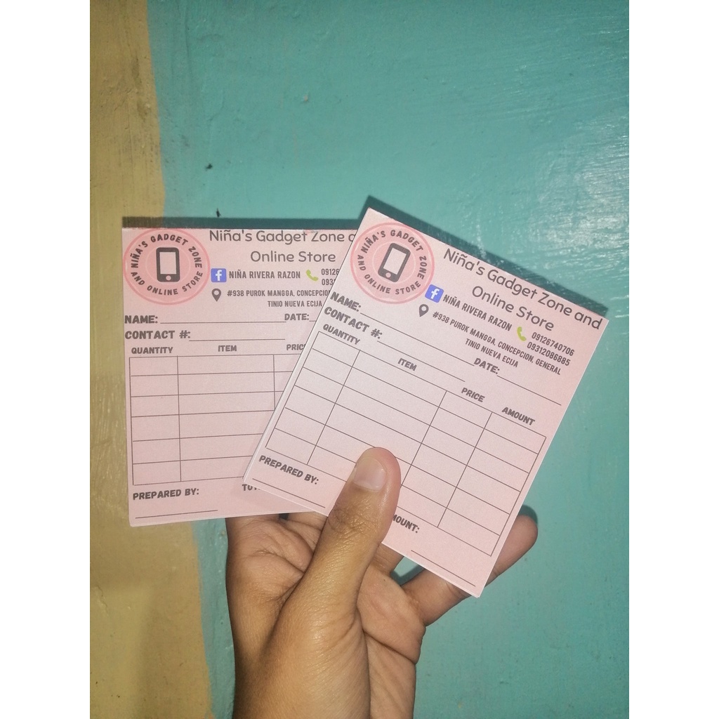 CUSTOMIZED RECEIPT/SMALL BUSINESS/RESIBO | Shopee Philippines